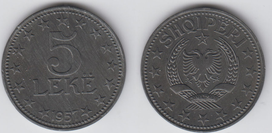 Albanien, 5 Leke 1957, siehe Scan vorzüglich bis stempelglanz | MA-Shops