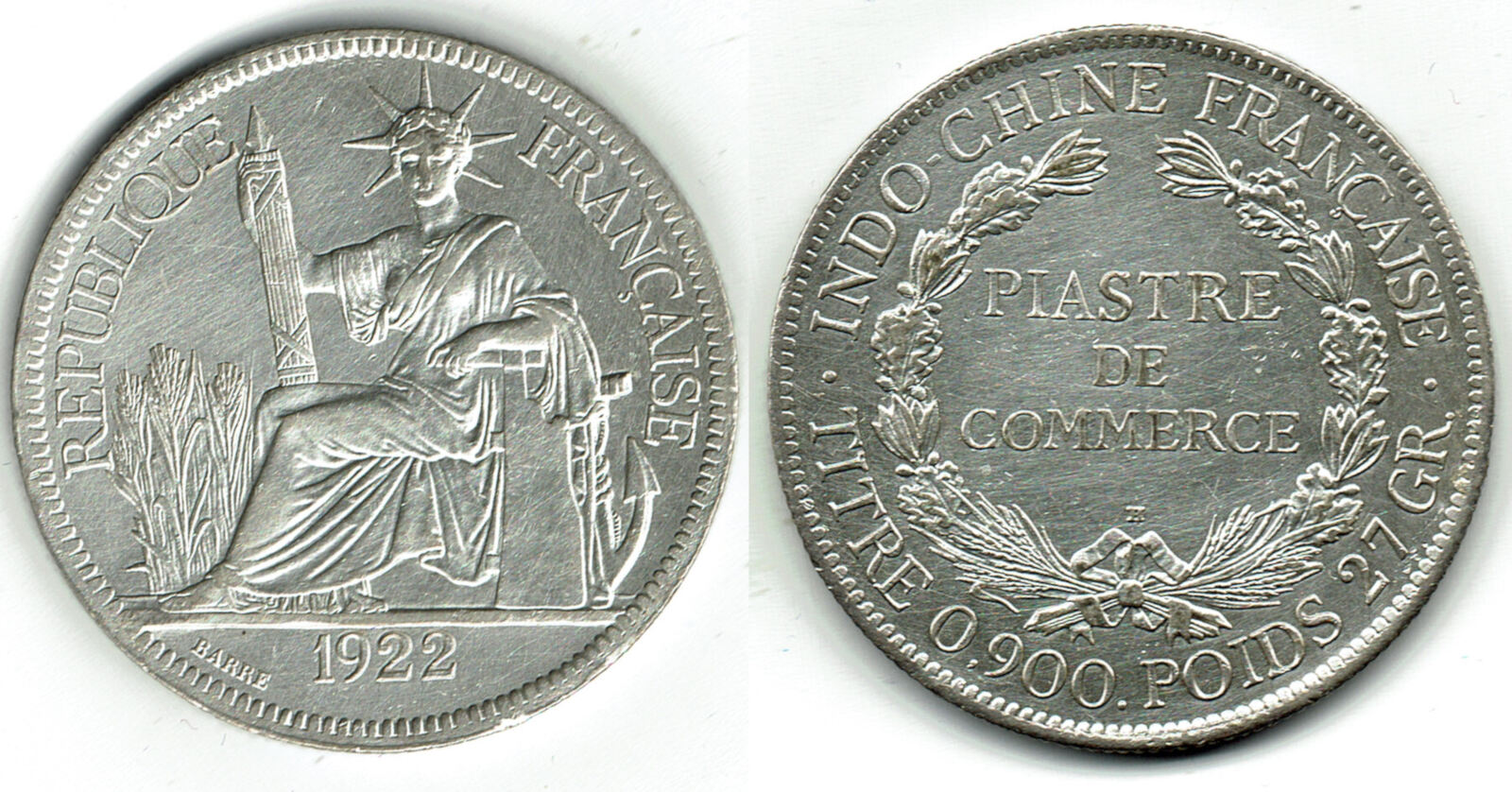 Französisch Indochina Französisch-Indochina, Kursmünze 1 Piaster 1922 ...