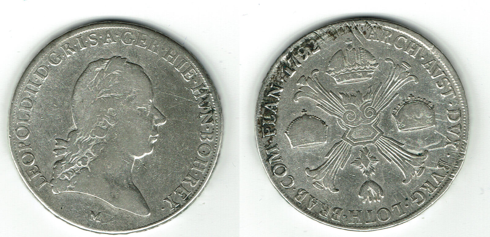 Haus Habsburg - Franz II. Haus Habsburg, Franz II., Kronentaler 1792 M (Mailand), Erhaltung ...