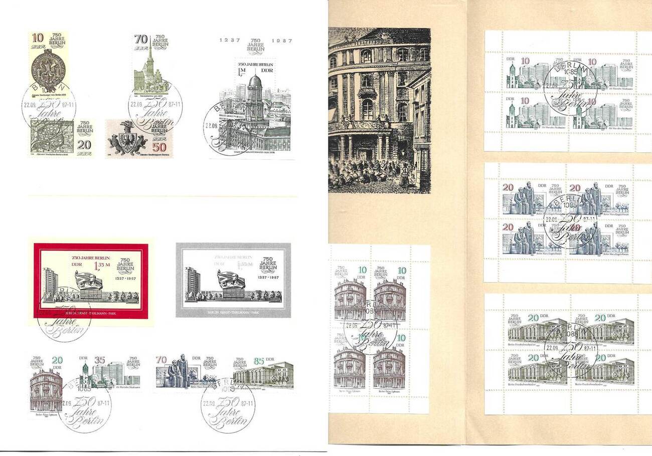 DDR 1985/87 Kat.Nr. aus 2972/75I. - Block 89 auf Sonderblatt - 750 ...