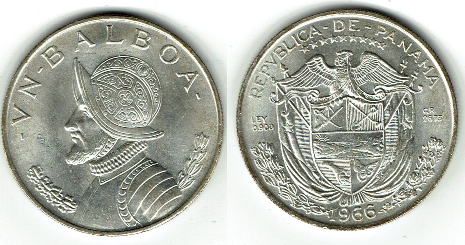 Panama 1966, 1 Balboa, Vasco Nunez de Balboa, siehe Scan gutes ...