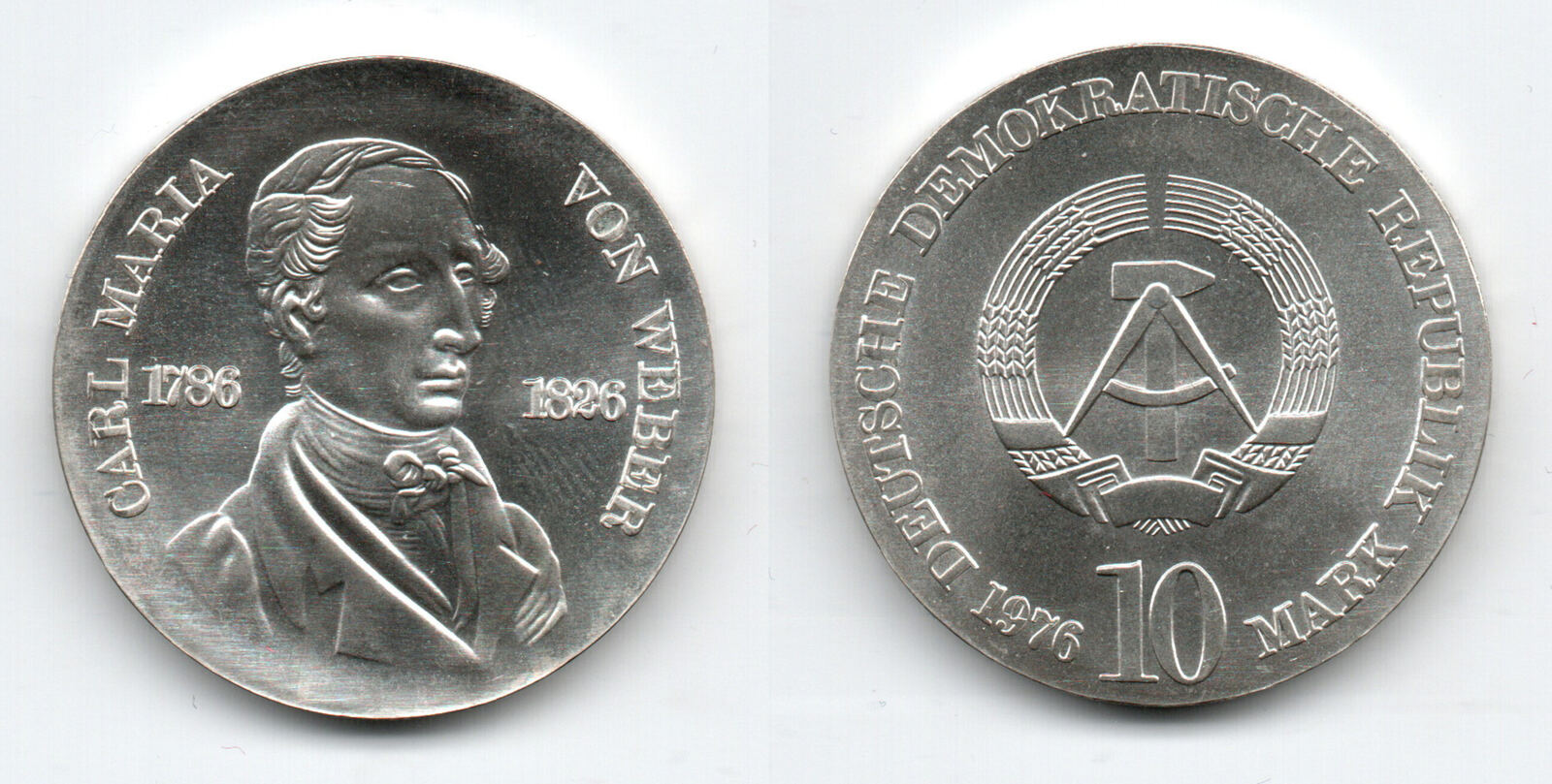 Deutsche Demokratische Republik 1976 DDR, Gedenkmünze 10 Mark Carl ...