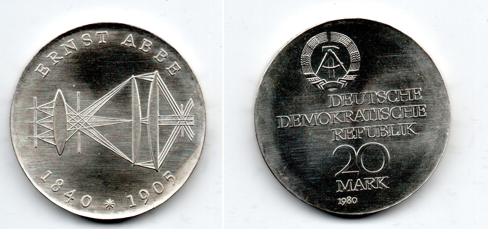Deutsche Demokratische Republik 1980 DDR, Gedenkmünze 20 Mark Ernst ...