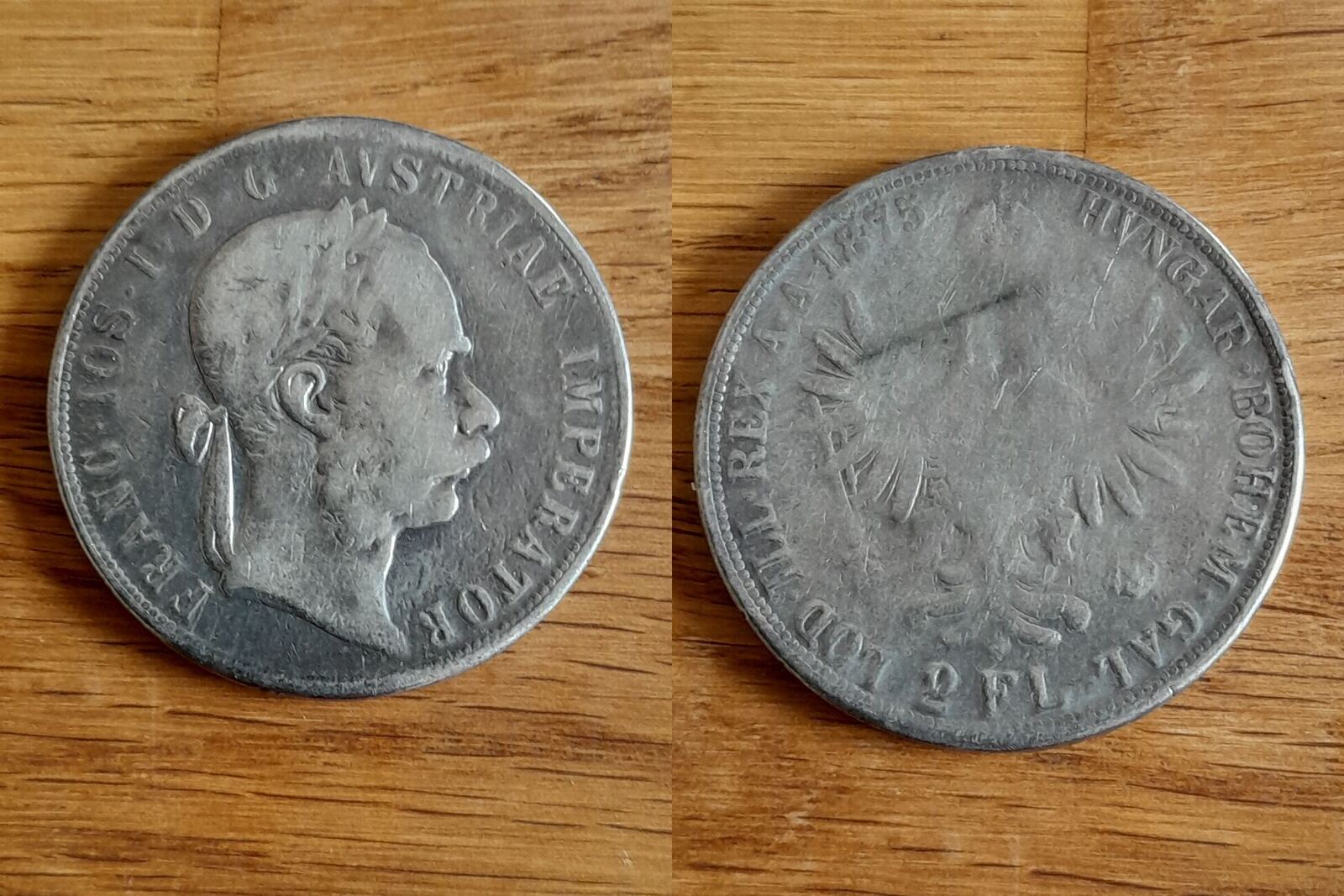 Österreich 2 Florin (2 Gulden) Franz Joseph I., 2 Florin - 2 Gulden 1875 A, günstiges Belegstück ...