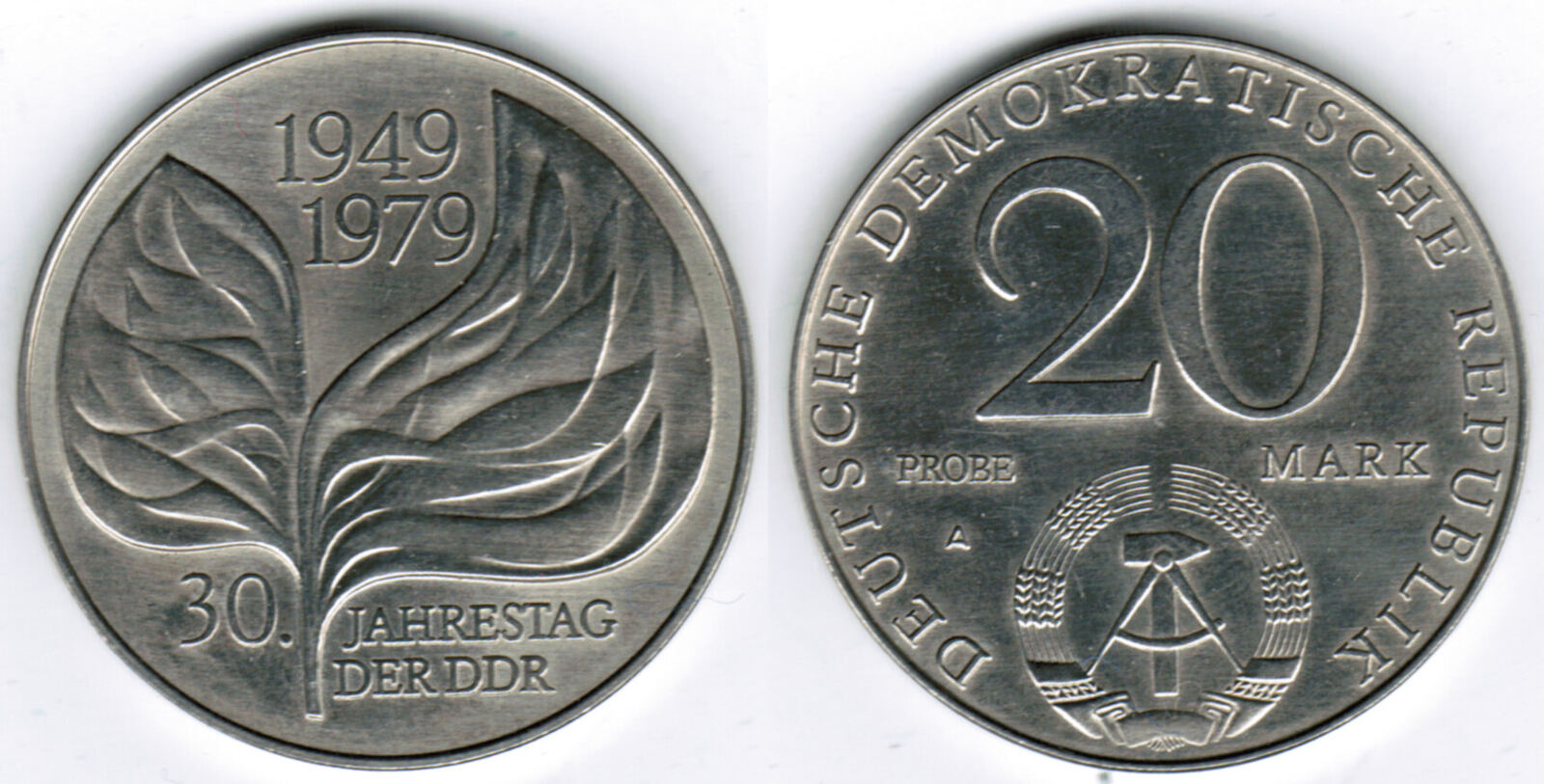 Deutsche Demokratische Republik 1979 DDR, Gedenkmünze 20 Mark Probe 30 ...