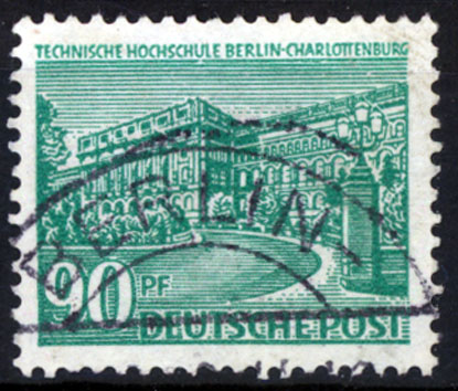 1 Wert, 90 Pf 1949 Berlin, Mi-Nr. 56 II, Freimarken: Berliner Bauten gestempelt | MA-Shops