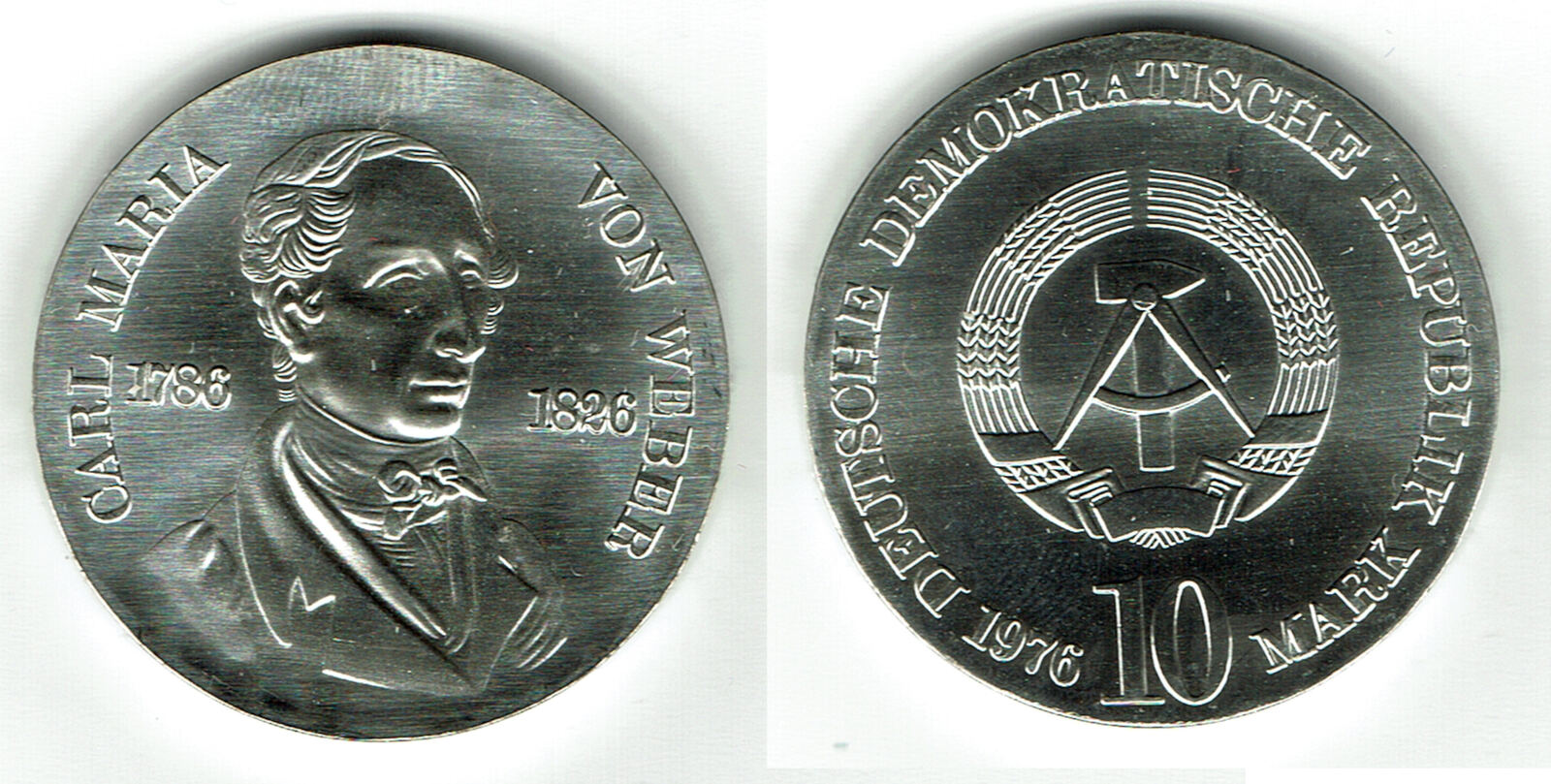 Deutsche Demokratische Republik 1976 DDR, Gedenkmünze 10 Mark Carl ...