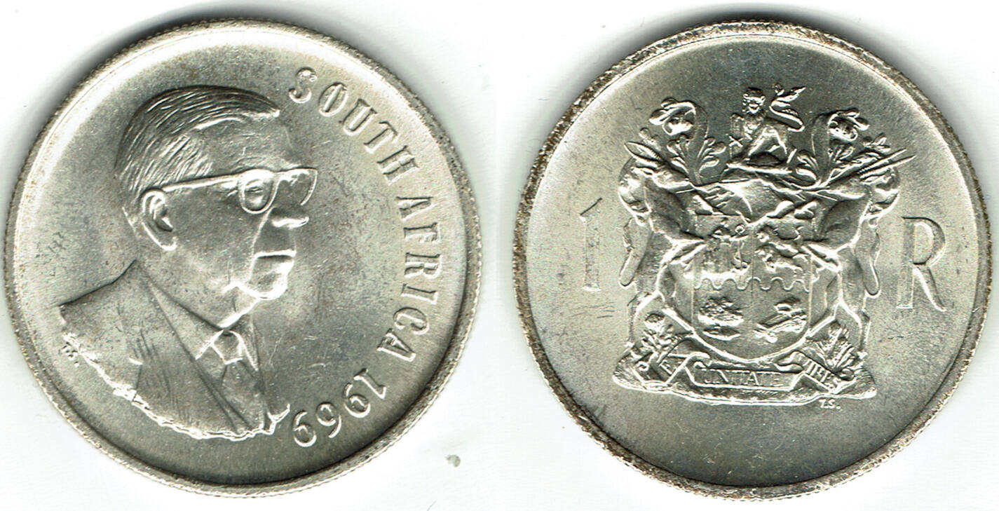 Südafrika 1969, 1 Rand, Erhaltung siehe Scan! gutes vorzüglich | MA-Shops