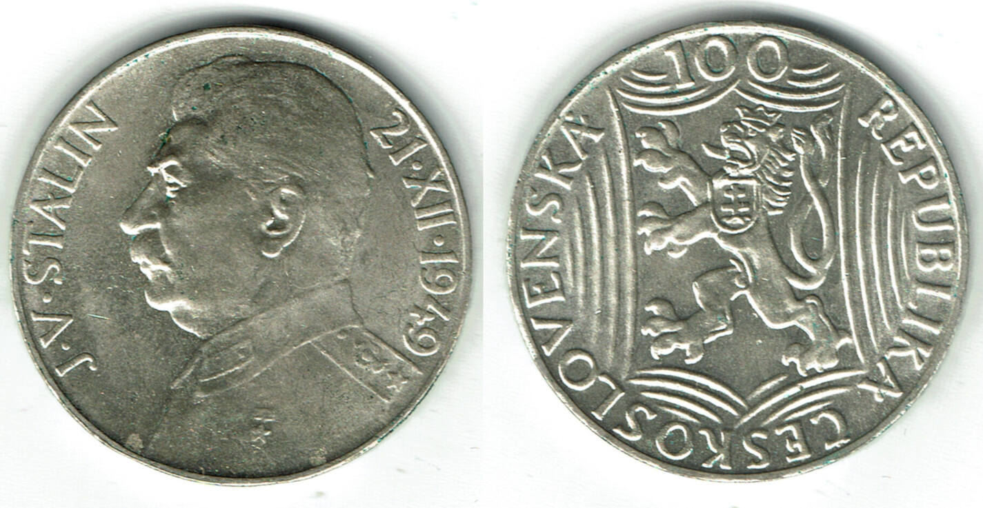 Tschechoslowakei 1949, 100 Kronen, Josef Wissarionowitsch Stalin, siehe Scan! vorzüglich | MA-Shops