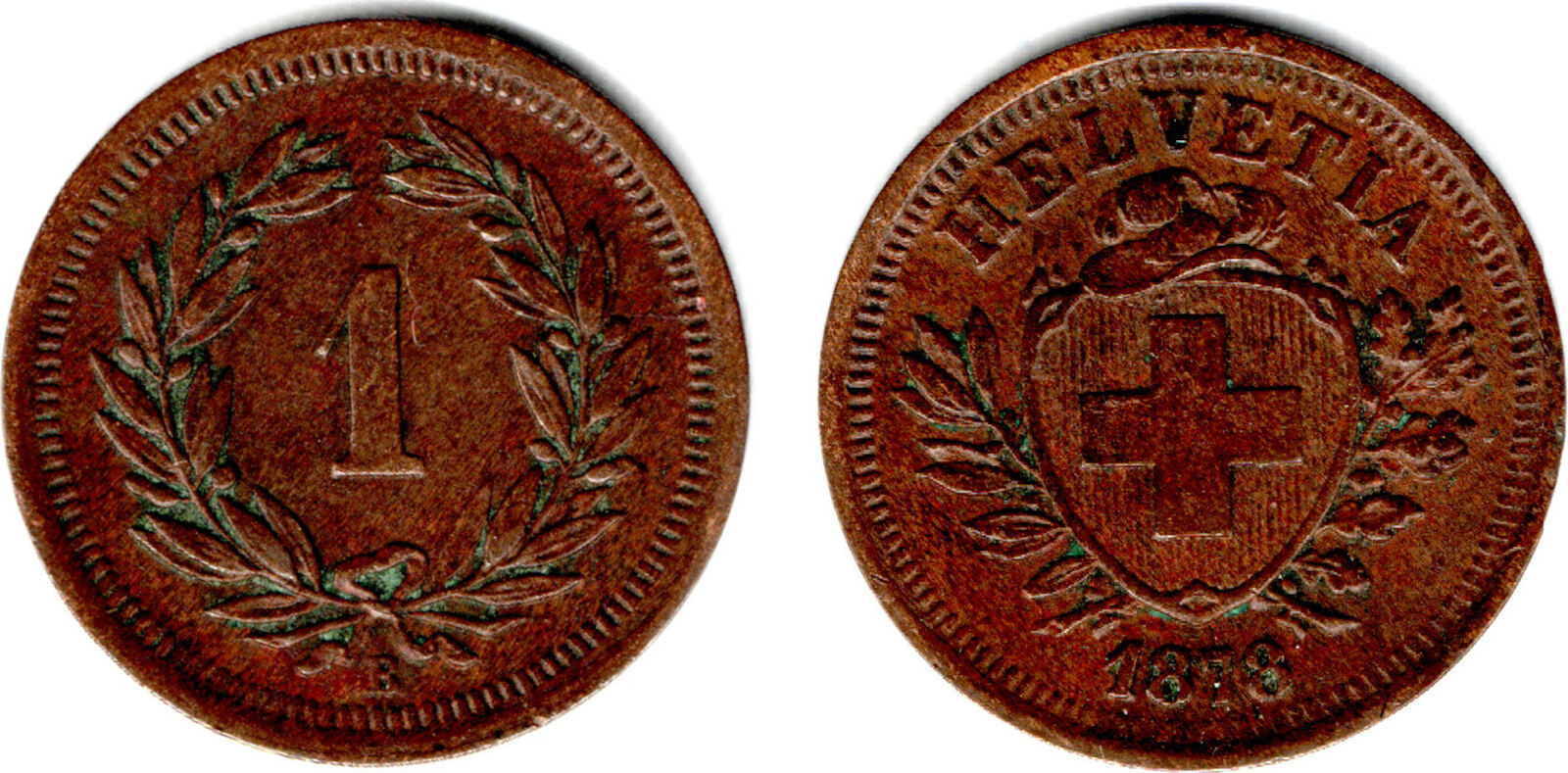 Schweiz, Kursmünze 1 Rappen 1878 B, Erhaltung siehe Scan! sehr schön | MA-Shops