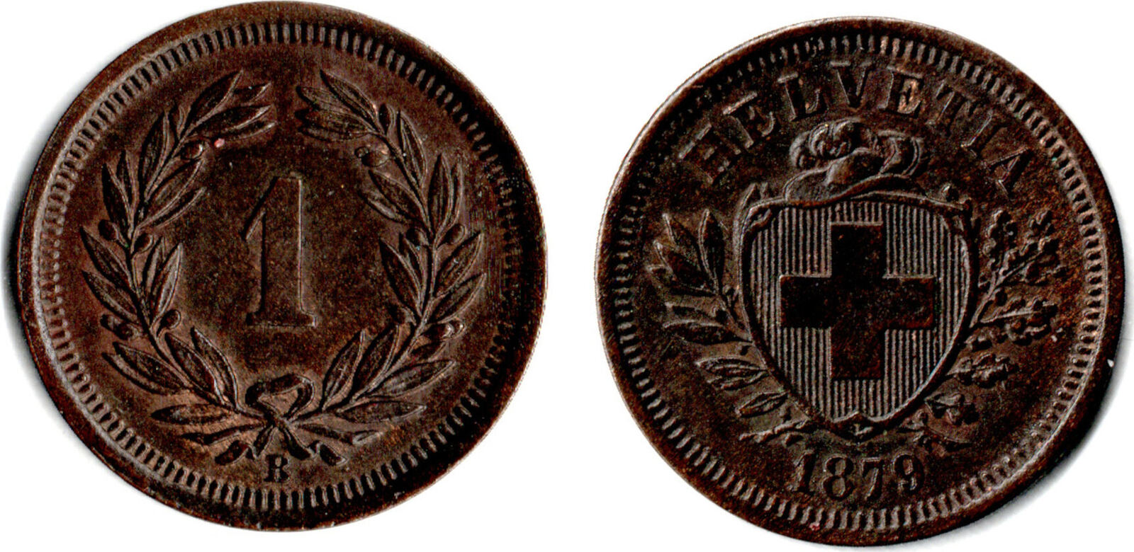 Schweiz, Kursmünze 1 Rappen 1879 B, Erhaltung siehe Scan! fast vorzüglich | MA-Shops