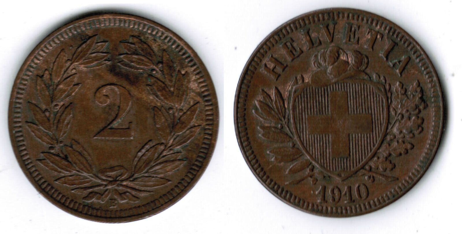 Schweiz, Kursmünze 2 Rappen 1910 B, Erhaltung siehe Scan! vorzüglich | MA-Shops