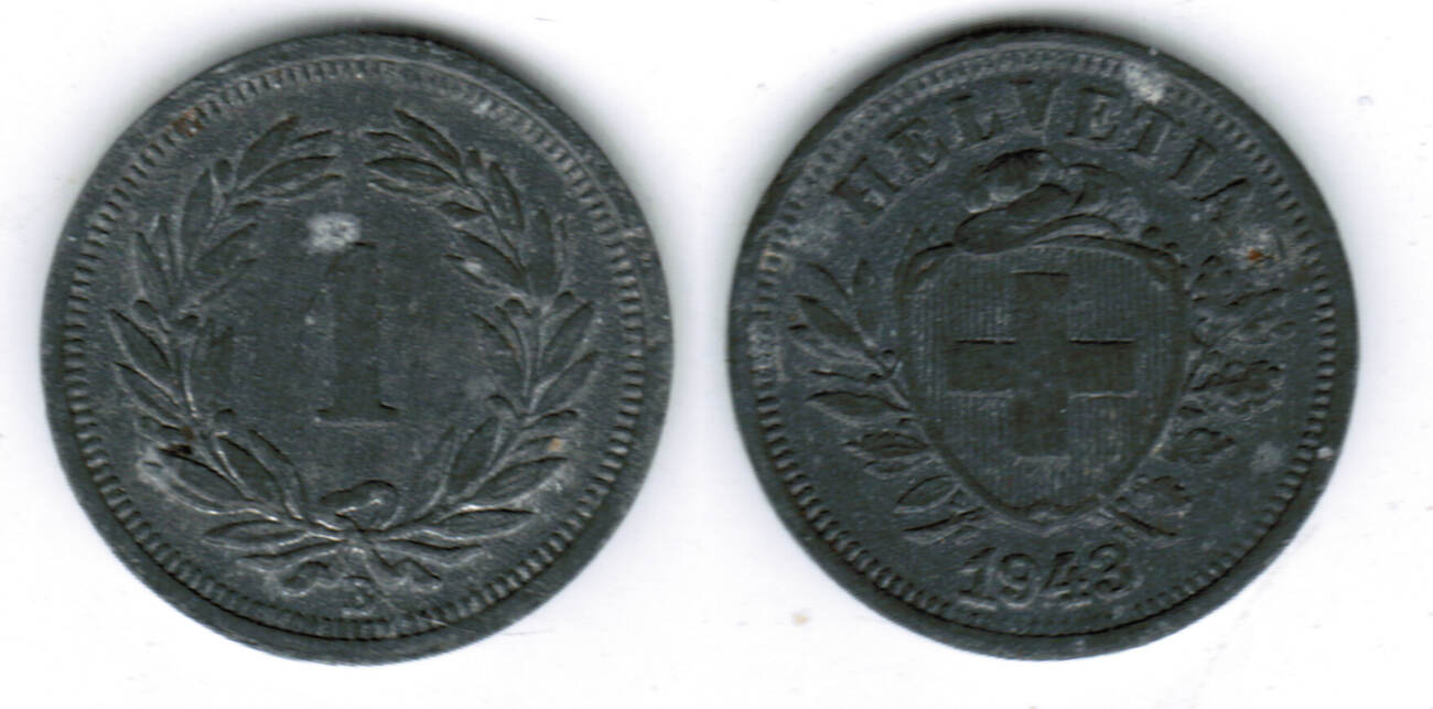 Schweiz, Kursmünze 1 Rappen 1943 B, Erhaltung siehe Scan! vorzüglich | MA-Shops