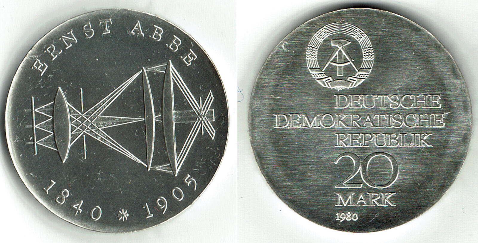 Deutsche Demokratische Republik 1980 DDR, Gedenkmünze 20 Mark Ernst ...