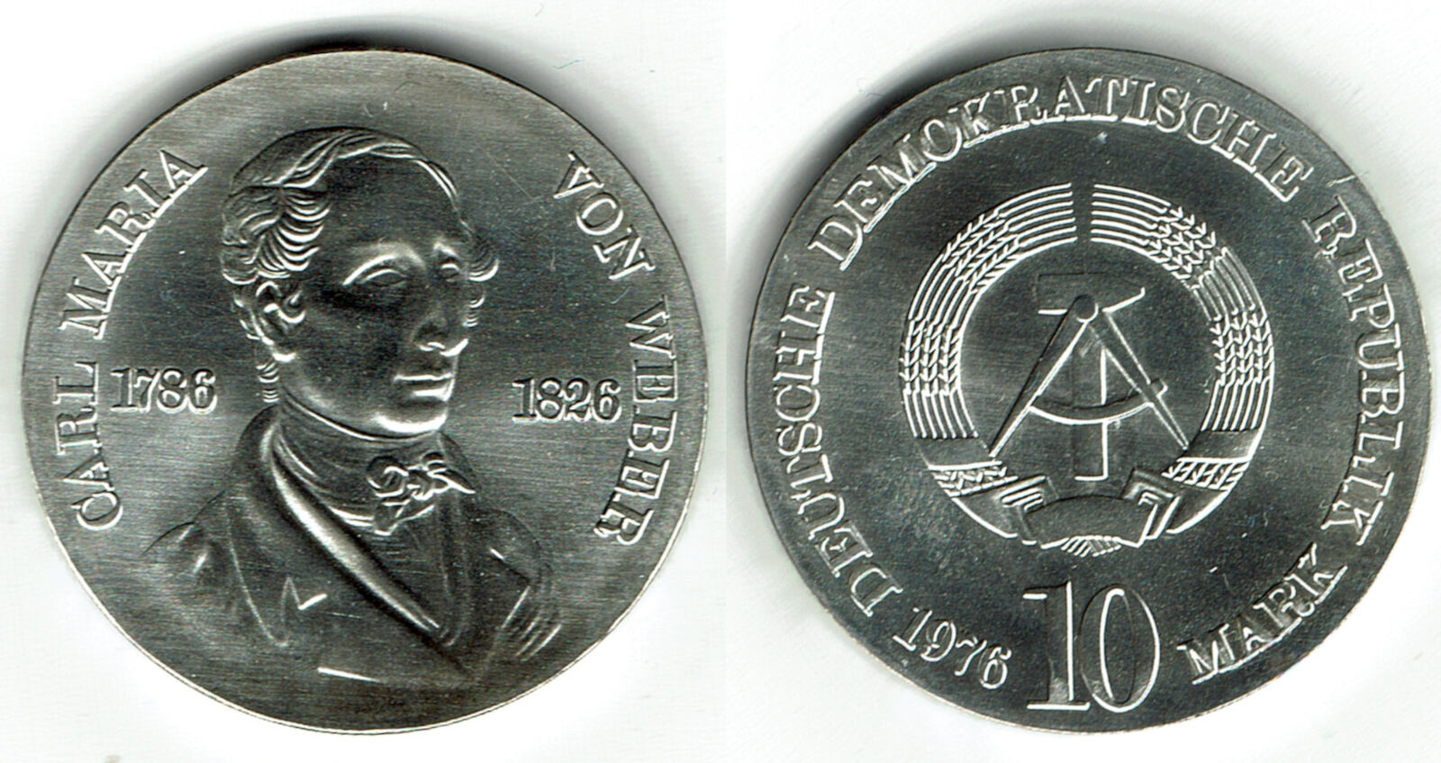 Deutsche Demokratische Republik 1976 DDR, Gedenkmünze 10 Mark Carl ...