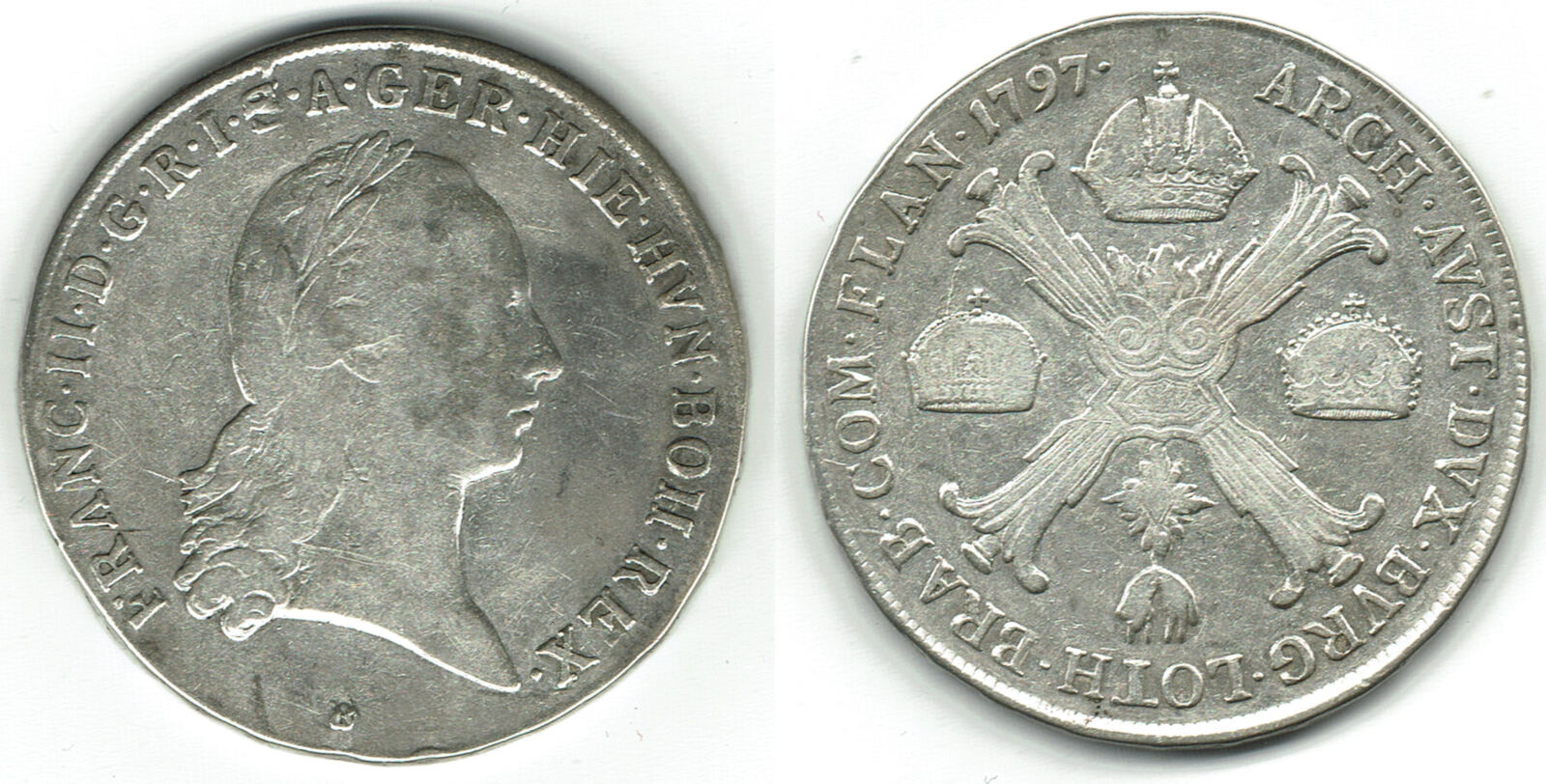 Haus Habsburg, Franz II., 1 Kronentaler 1797 B, Erhaltung siehe Scan! fast sehr schön | MA-Shops