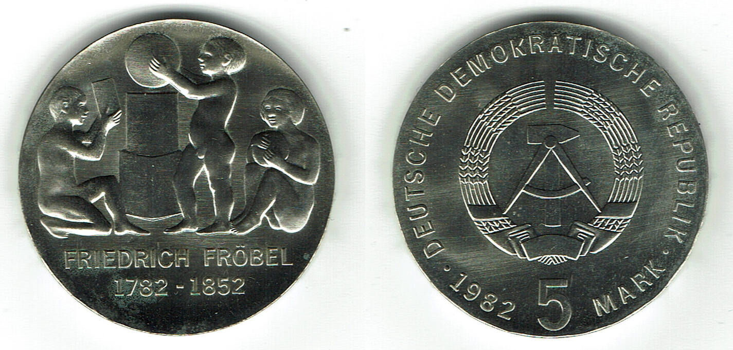 Deutsche Demokratische Republik 1982 DDR, 5 Mark Friedrich Fröbel ...