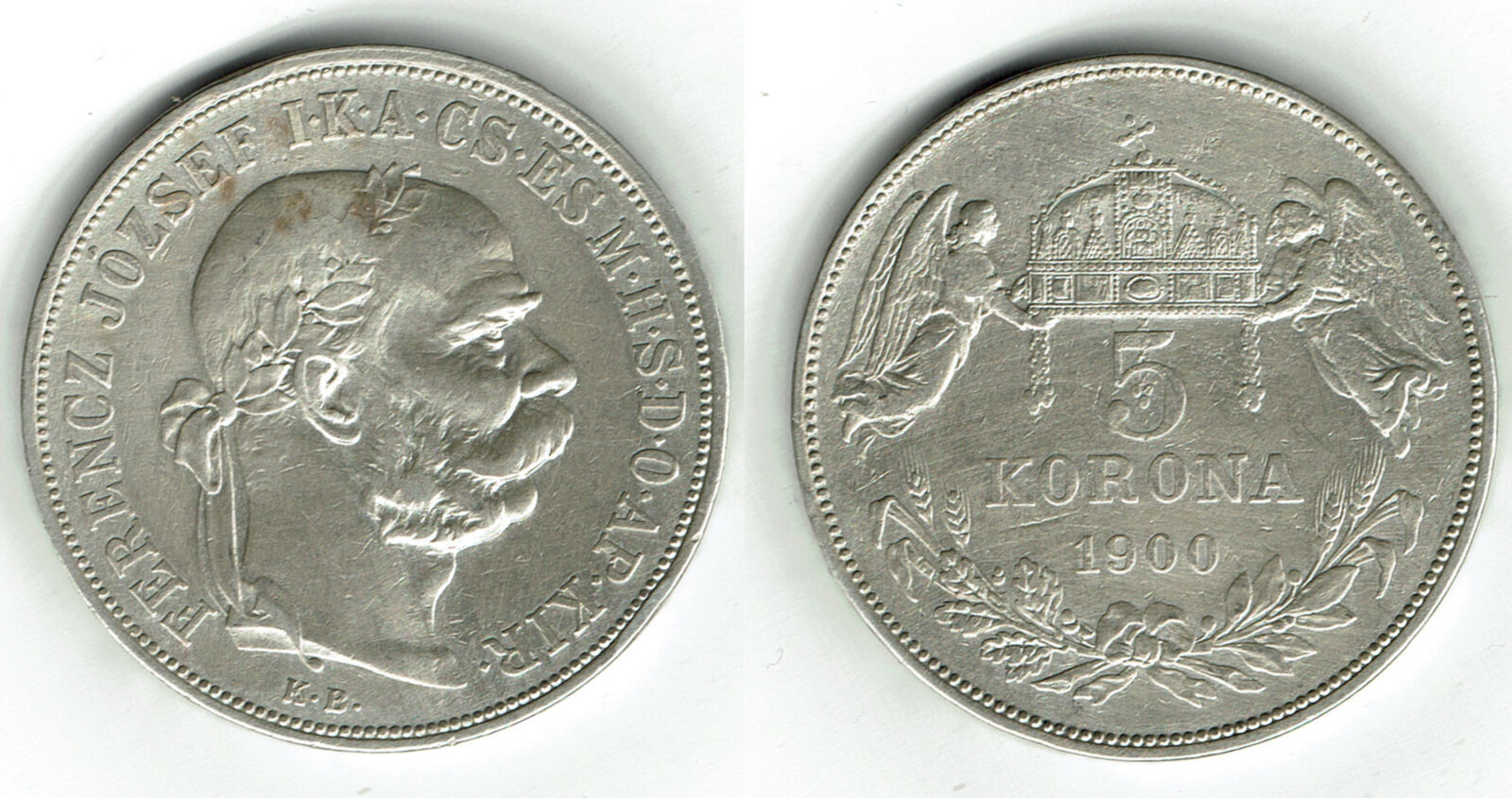 Haus Habsburg - Ungarn 5 Korona (5 Kronen) Franz Joseph, Ungarn, 5 Korona 1900 KB, Erhaltung ...