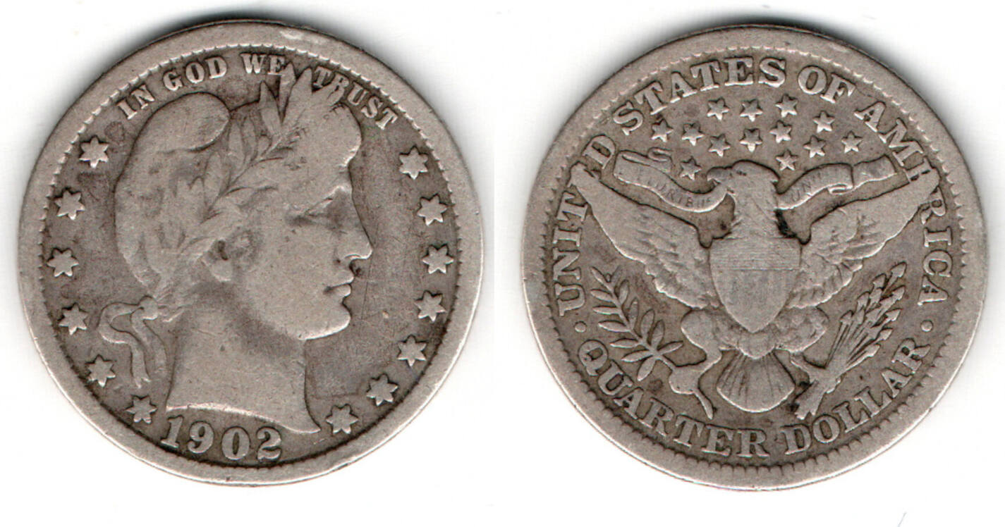 USA Quarter Dollar (25 Cents) Viertel-Dollar Kursmünze 1903, Charles E ...