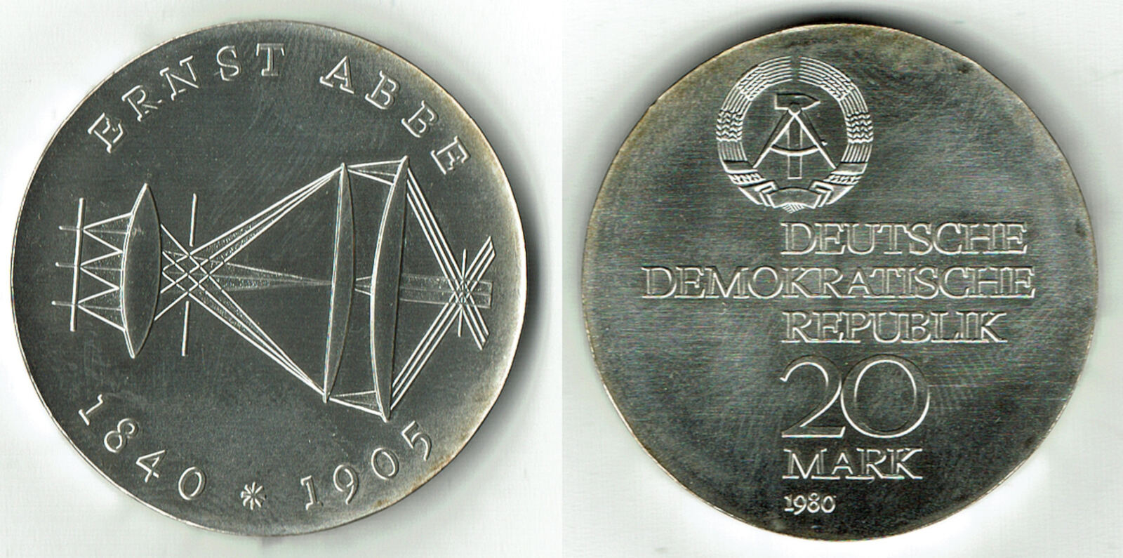 Deutsche Demokratische Republik 1980 DDR, Gedenkmünze 20 Mark Ernst ...