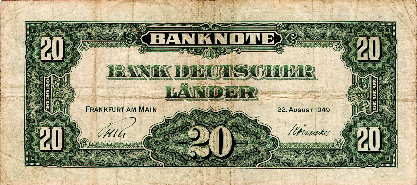 Deutschland - Bank Deutscher Länder Bank Deutscher Länder, 20 Mark ...