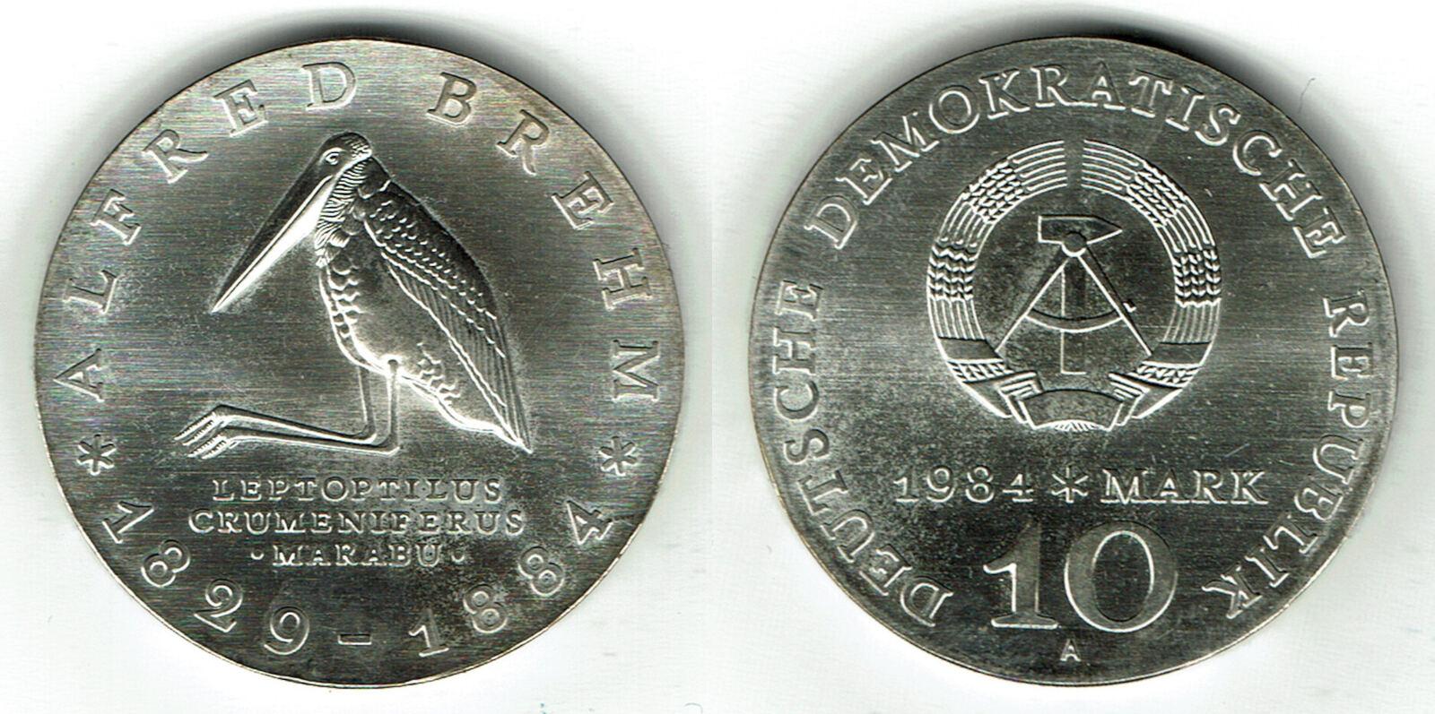 Deutsche Demokratische Republik 1984 DDR, Gedenkmünze 10 Mark Alfred ...