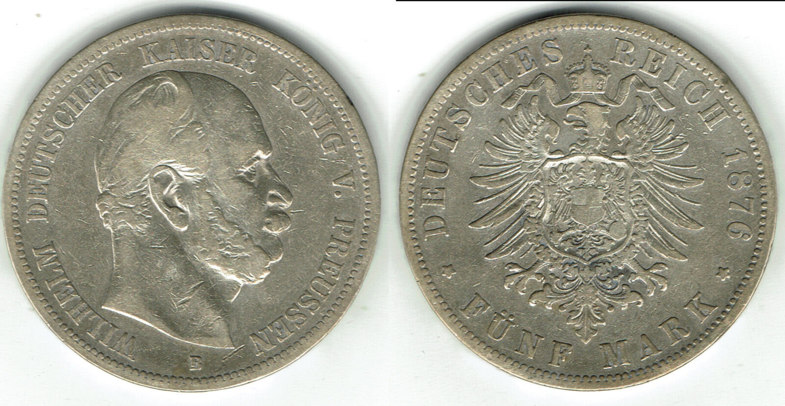 Preußen 5 Mark 1876 B, Wilhelm I. sehr schön | MA-Shops
