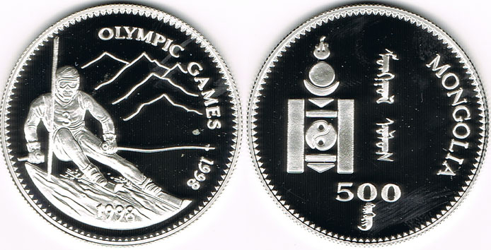 Mongolei 1998, 500 Tugrik, Olympiade 1988, PP Polierte Platte | MA-Shops