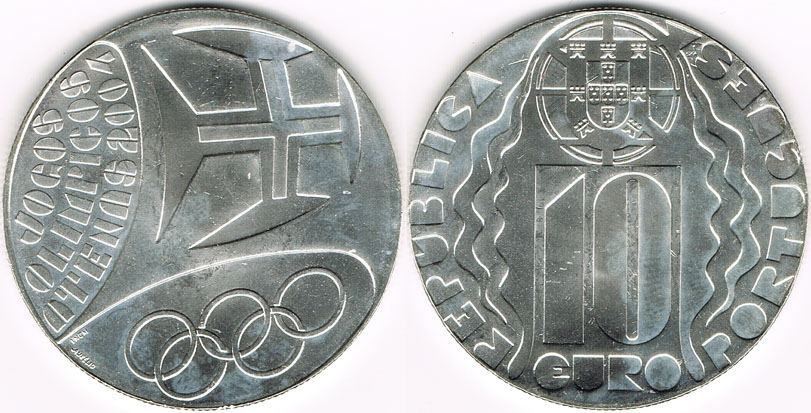 Portugal 2004, 10 Euro, Olympia Athen, Motivbild! vorzüglich bis ...