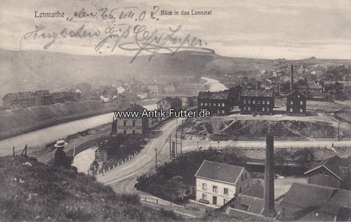 Letmathe/Iserlohn 1908 Ansichtskarte/Postkarte/Letmathe/Blick in das ...