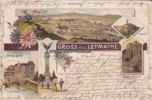Letmathe/Iserlohn 1897 Litho/Ansichtskarte/Gruss aus Letmathe./Hôtel ...