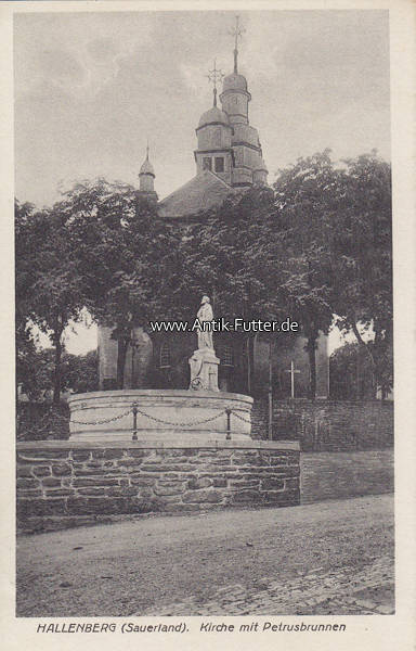 1933 Ansichtskarte / Postkarte / Hallenberg (Sauerland). Kirche mit ...