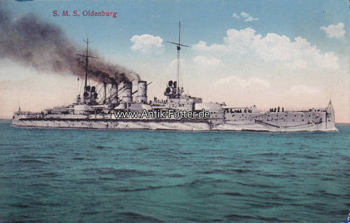 Deutsches Reich O.J. Ansichtskarte / Postkarte / S.M.S. Oldenburg 3 ...