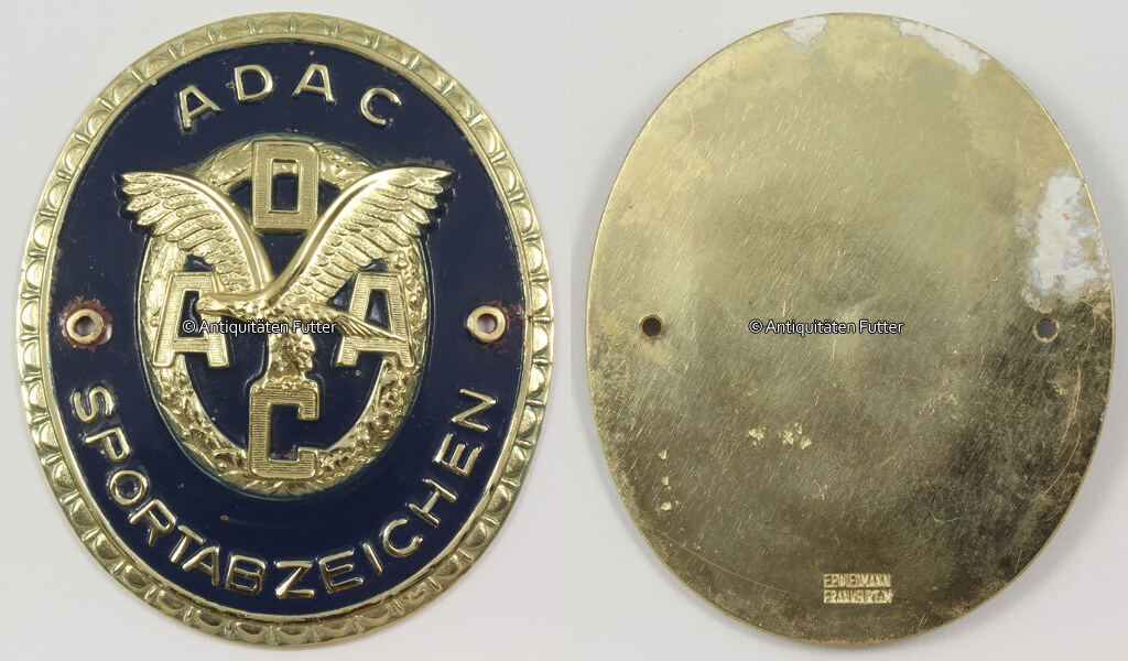 Bundesrepublik Deutschland um 1955 Plakette ADAC Sportabzeichen in Gold ...
