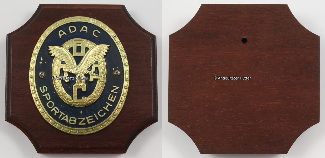 Bundesrepublik Deutschland um 1955 Plakette ADAC Sportabzeichen in Gold ...