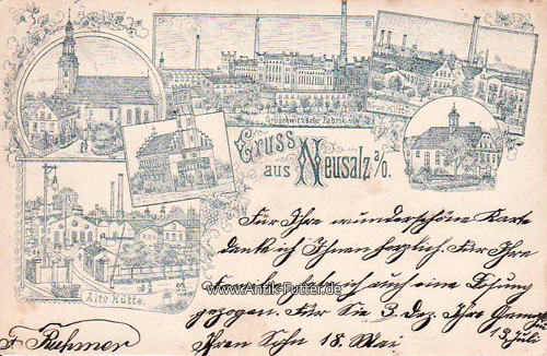 Neusalz an der Oder 1898 Lithographie/Gruss aus Neusalz a.O. 3 | MA-Shops