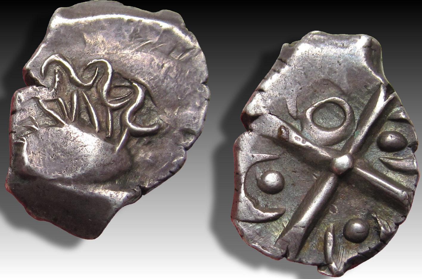 CELTIC TRIBES AR silver drachm circa 200-50 B.C. Southern Gaul, Volcae ...