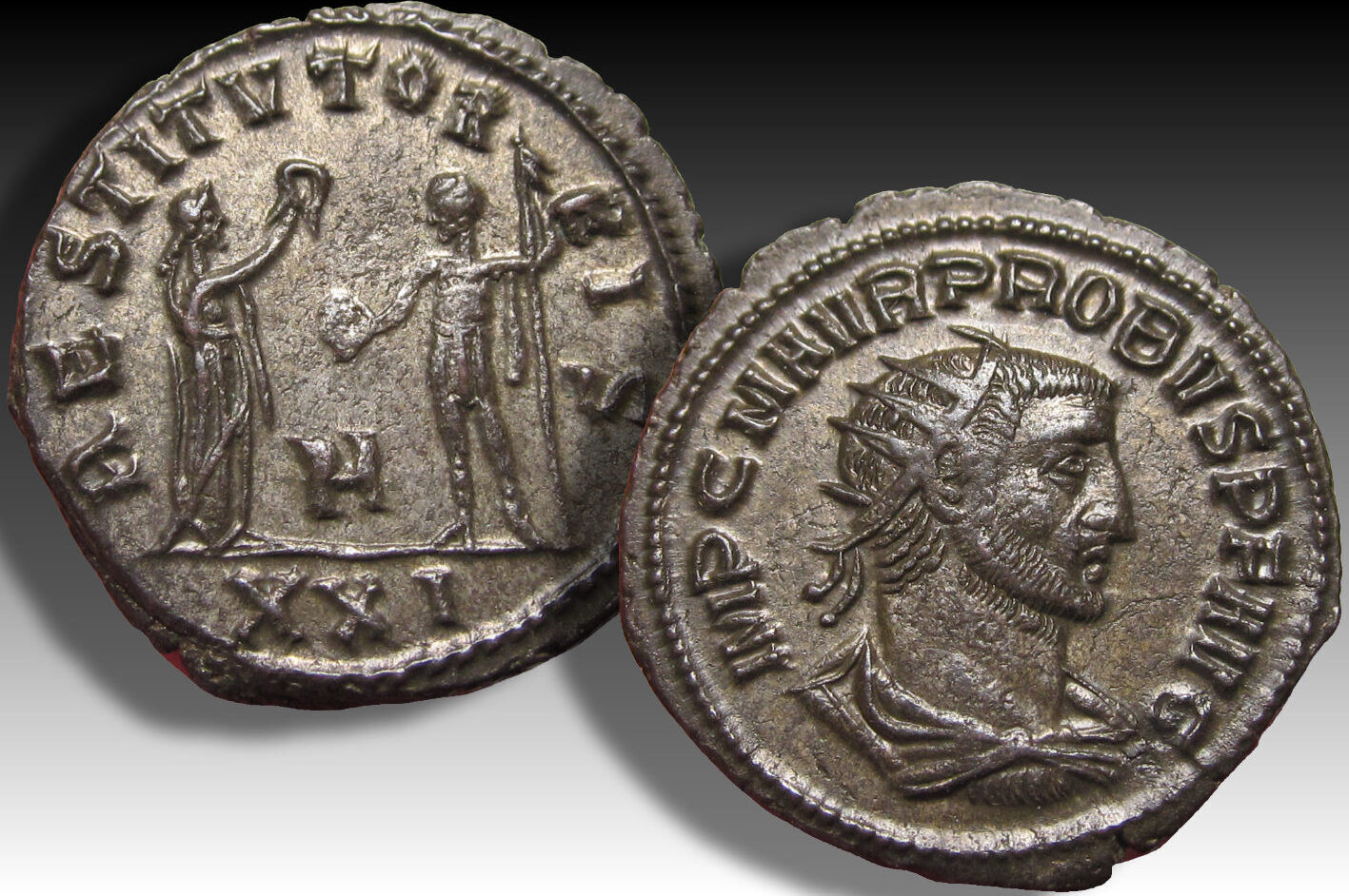 ROMAN EMPIRE AE/BI silvered antoninianus 276-282 A.D. Probus, Antioch ...