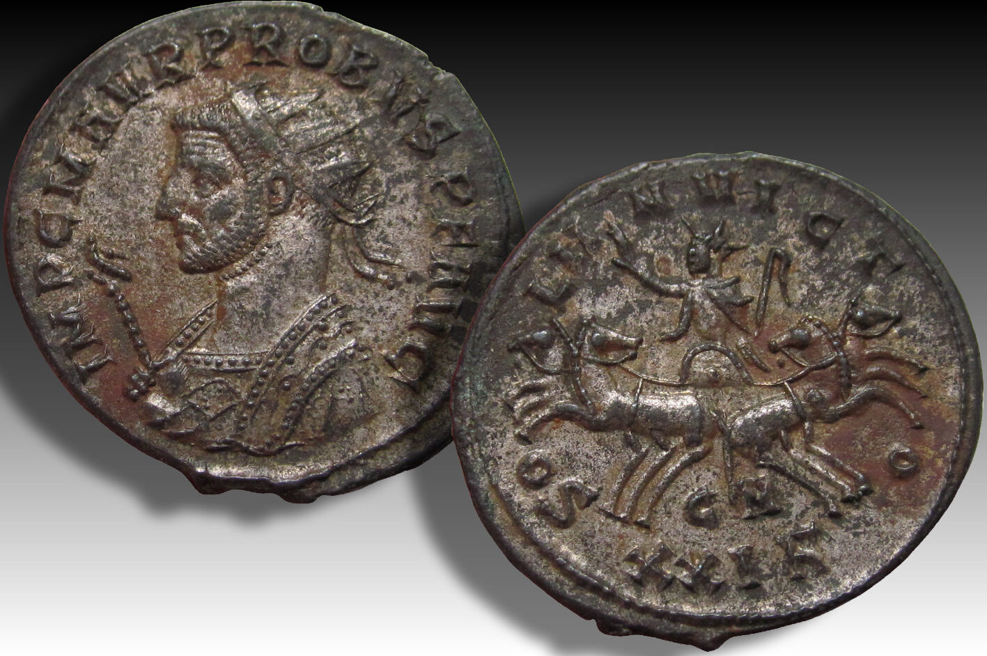 ROMAN EMPIRE AE/BI silvered antoninianus circa 280 A.D. Probus, Cyzicus ...
