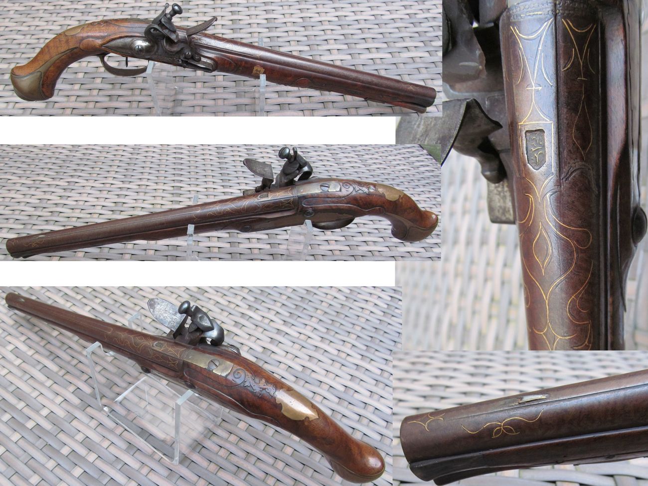 GERMANY / DEUTSCHLAND Gold inlaid flintlock pistol by C. Hampel ...