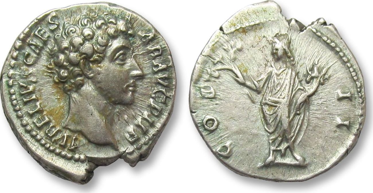 ROMAN EMPIRE AR denarius 145-147 A.D. Marcus Aurelius as Caesar, Rome ...