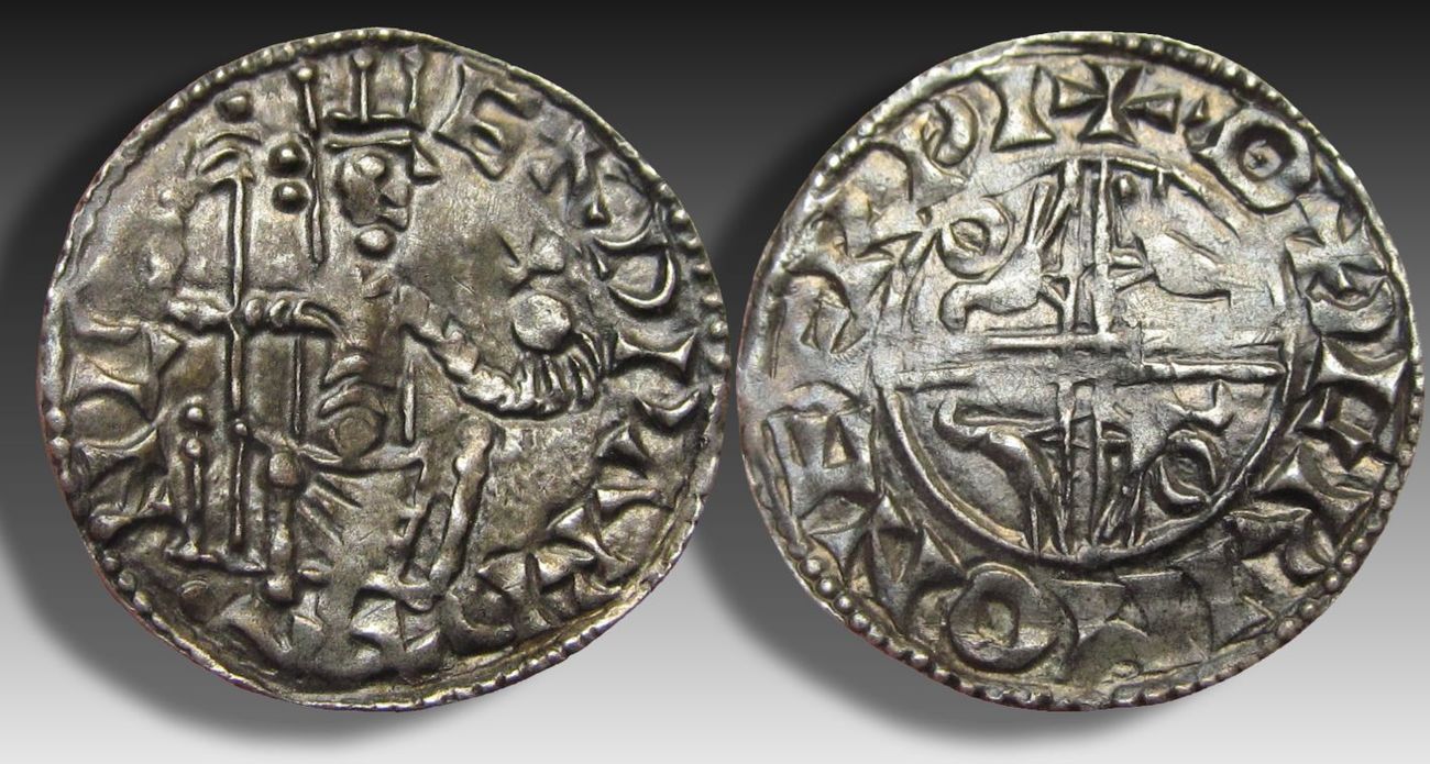 ANGLO-SAXON ENGLAND Sovereign eagles type AR penny 1056-1059 AD Edward ...