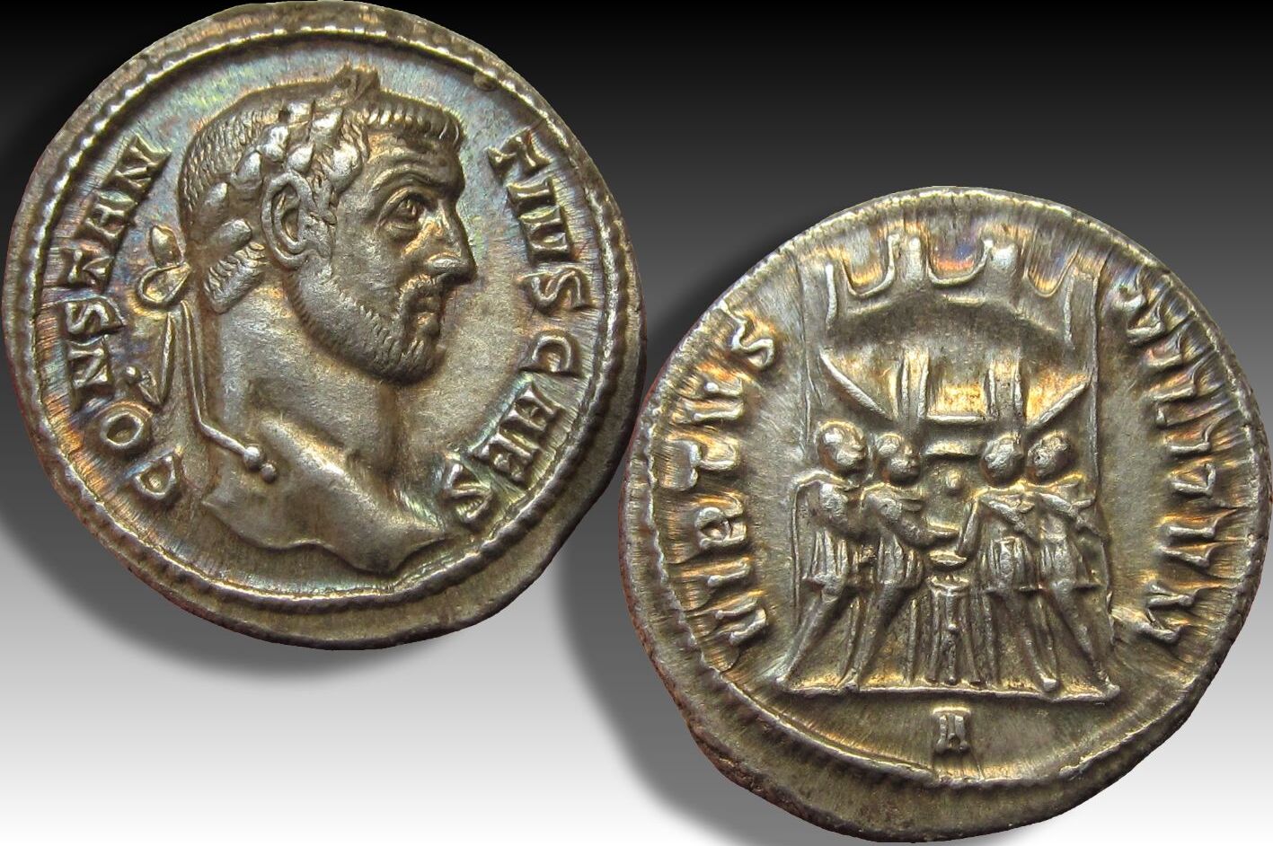 ROMAN EMPIRE AR argenteus 295-297 A.D. Constantius I as Caesar, Rome ...