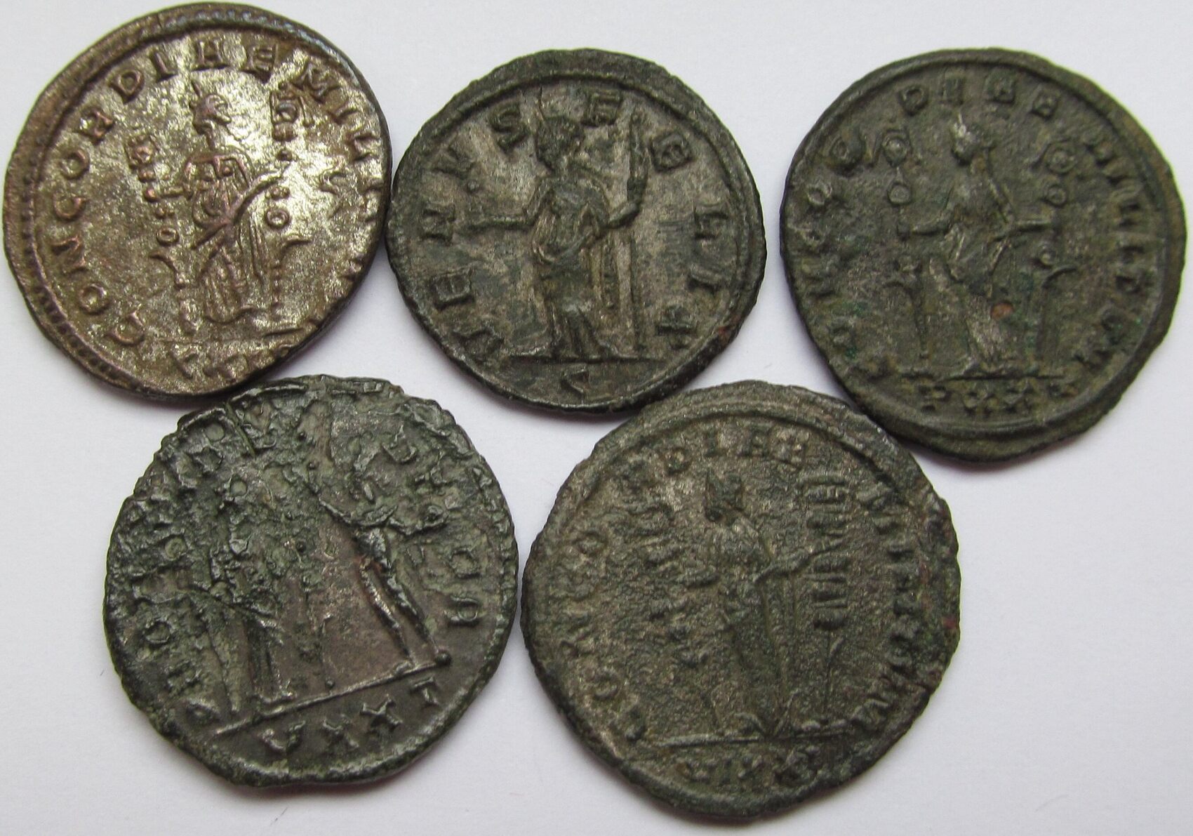 ROMAN EMPIRE group of 4x Antoninianus+ 1x AE denarius 274-275 A.D. Rome ...