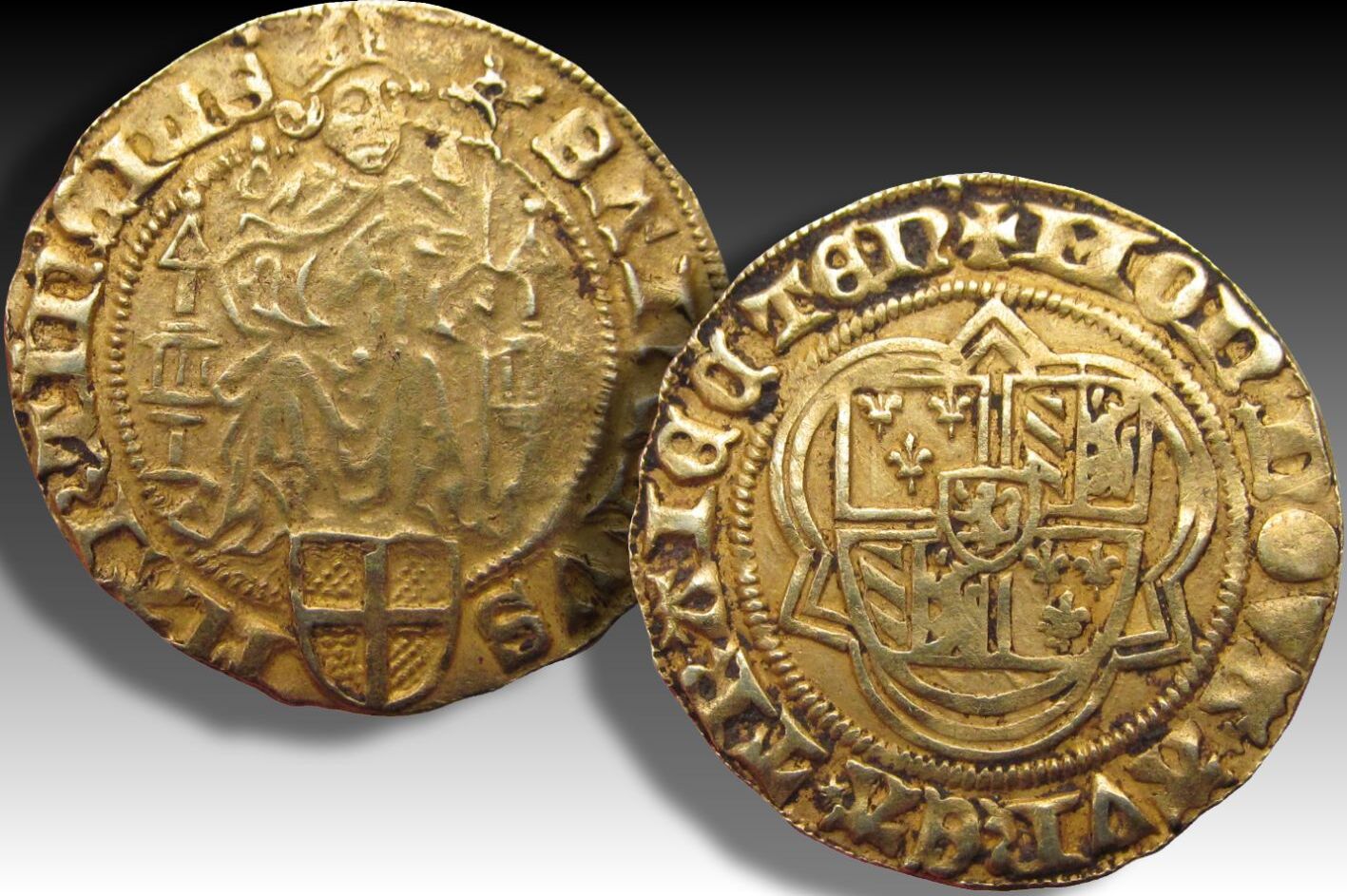 MEDIEVAL NETHERLANDS AV/AU Dutch gold florin / goldguilder 1456-1496 A ...