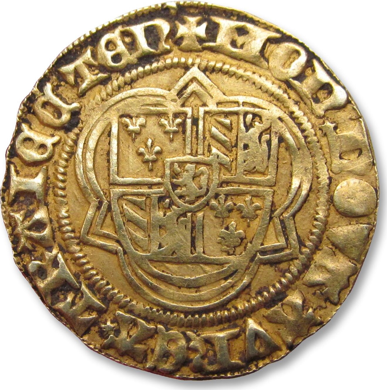 MEDIEVAL NETHERLANDS AV/AU Dutch gold florin / goldguilder 1456-1496 A ...