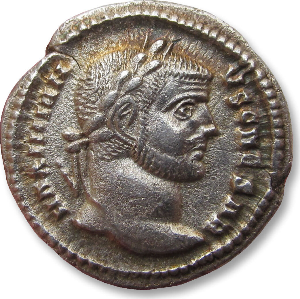 ROMAN EMPIRE AR silver argenteus circa 295 A.D. Galerius Valerius ...
