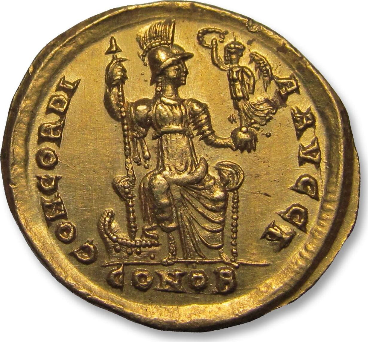 ROMAN EMPIRE AV gold solidus 397-402 A.D. Honorius, Constantinople mint ...