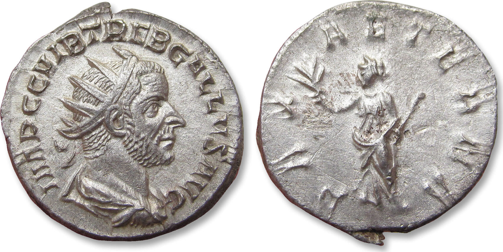 ROMAN EMPIRE AR antoninianus circa 252 A.D. Trebonianus Gallus, Rome ...
