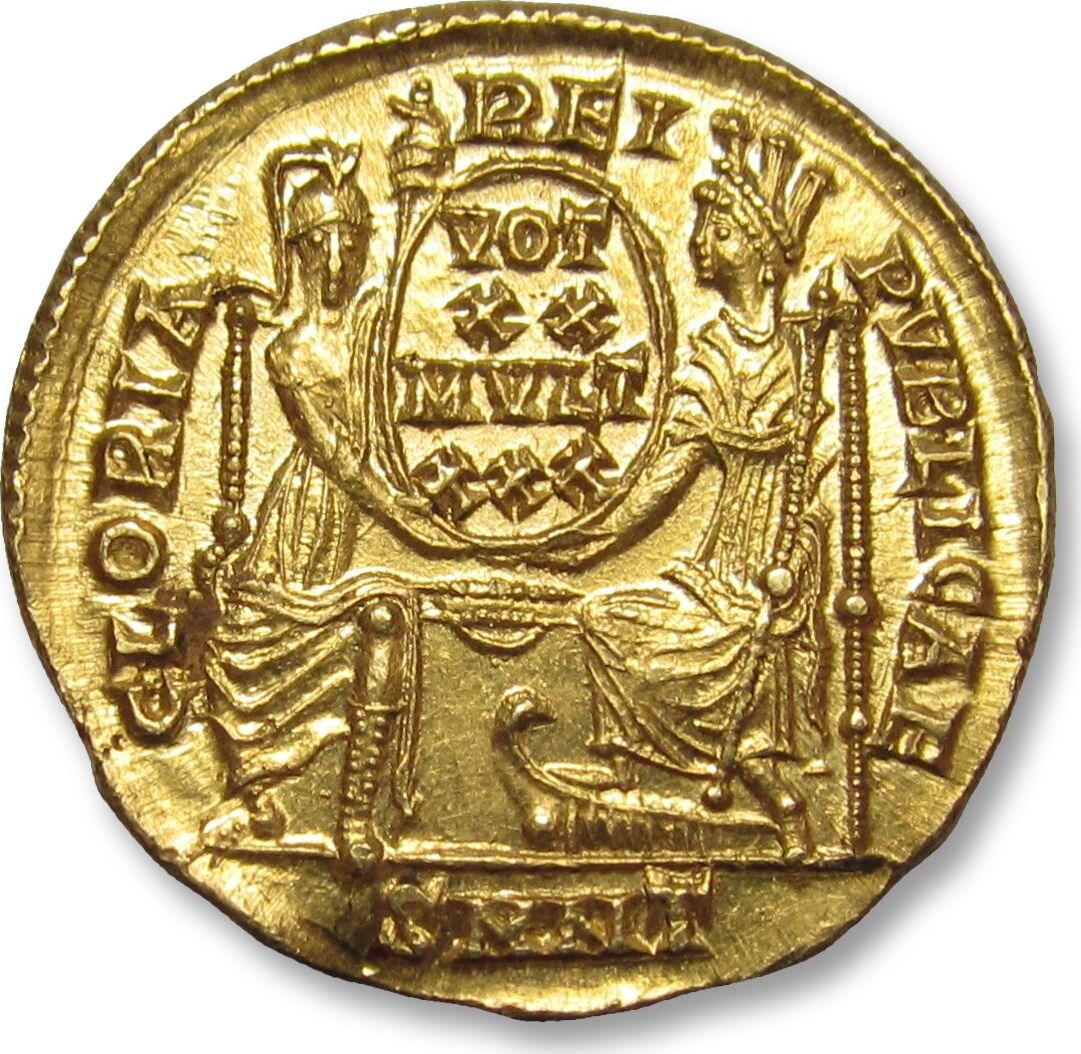 ROMAN EMPIRE AV gold solidus 340-351 A.D. Constantius II, Nicomedia ...
